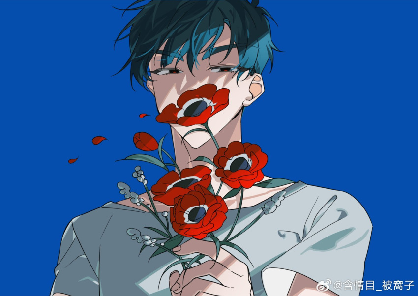 Safebooru - 1boy alien stage anemone (flower) black eyes black hair ...