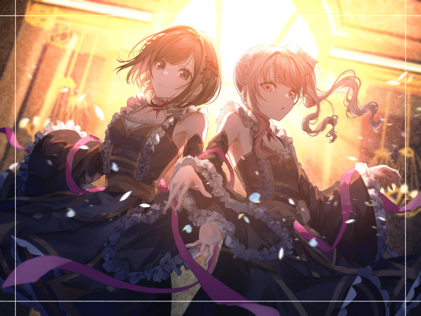 Safebooru - 1girl 1other absurdres akiyama mizuki backlighting brown eyes brown hair detached ...