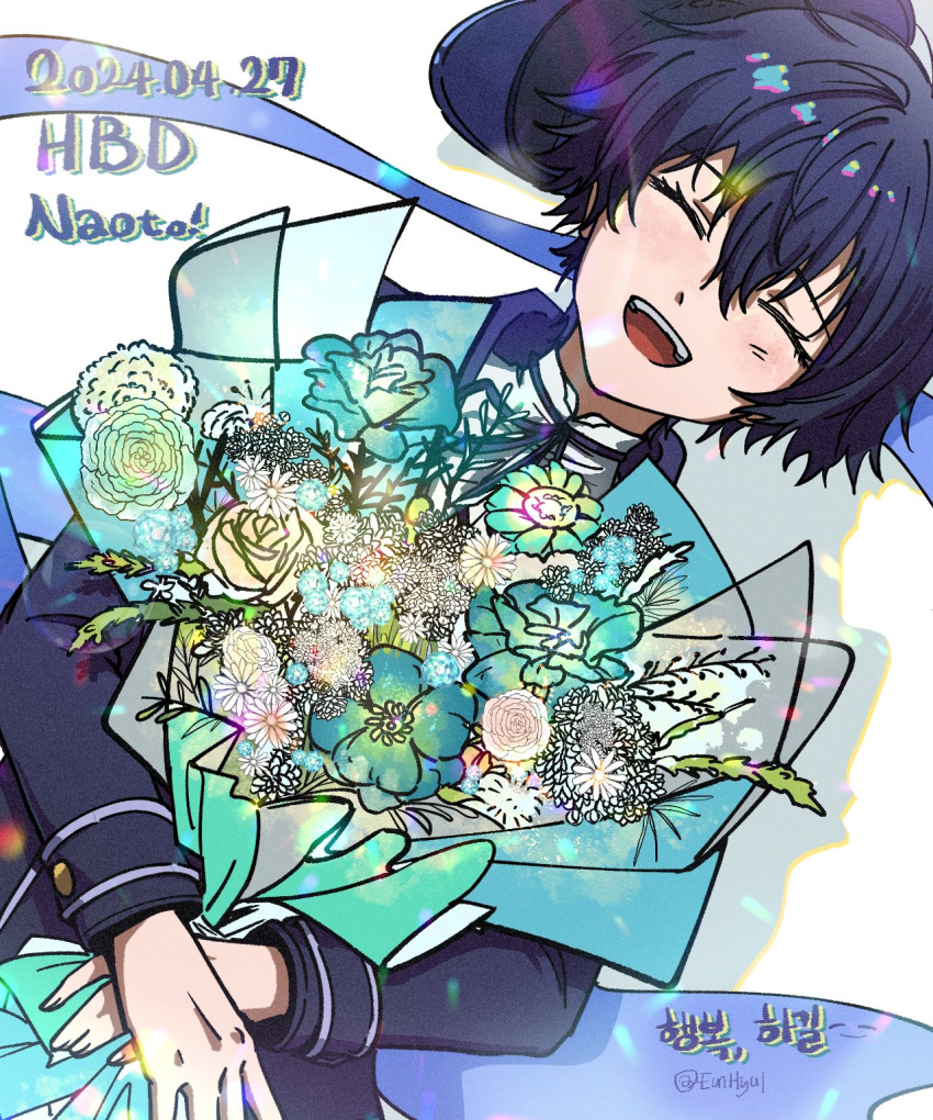 Safebooru - 1girl androgynous blue coat blue hair blue jacket blue ...