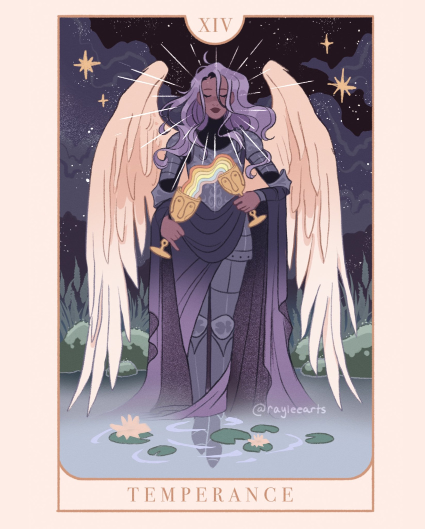 Safebooru - 1girl ahoge angel wings armor armored skirt border card ...