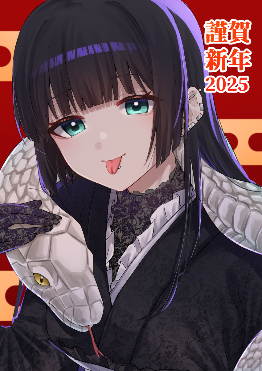Safebooru - absurdres aqua eyes barbell piercing black dress bocchi the ...