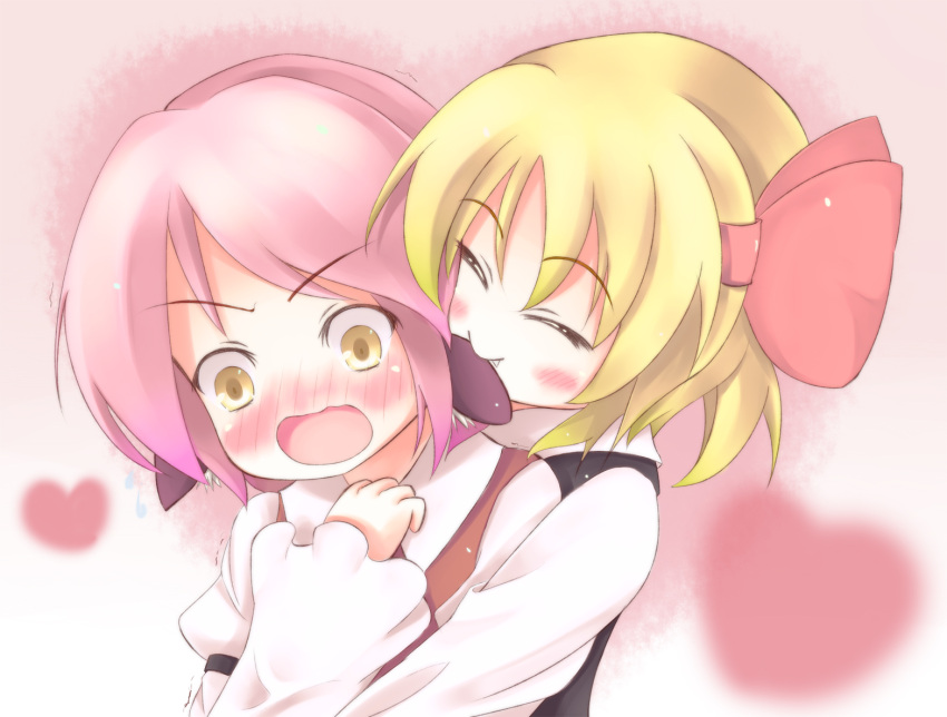 Safebooru - animal ears biting blonde hair blush boxinhev bust closed eyes ear biting fang hair ...