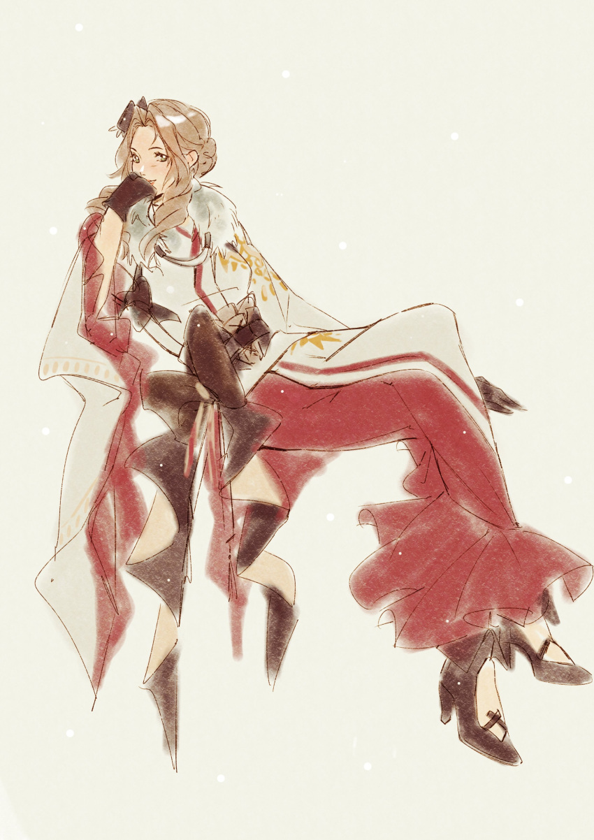 Safebooru - 1girl absurdres aerith gainsborough aerith gainsborough (festive crimson attire ...