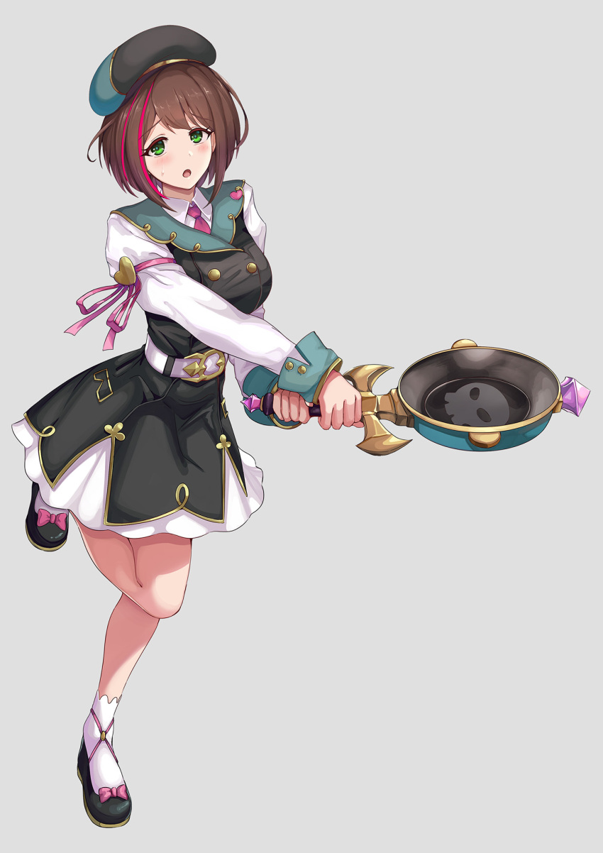 Safebooru - 1girl belt beret black dress black footwear bow breasts ...