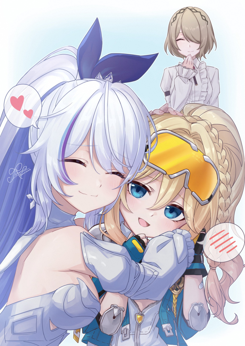 Safebooru - 3girls absurdres birthday blonde hair blue eyes brown hair center frills closed eyes ...