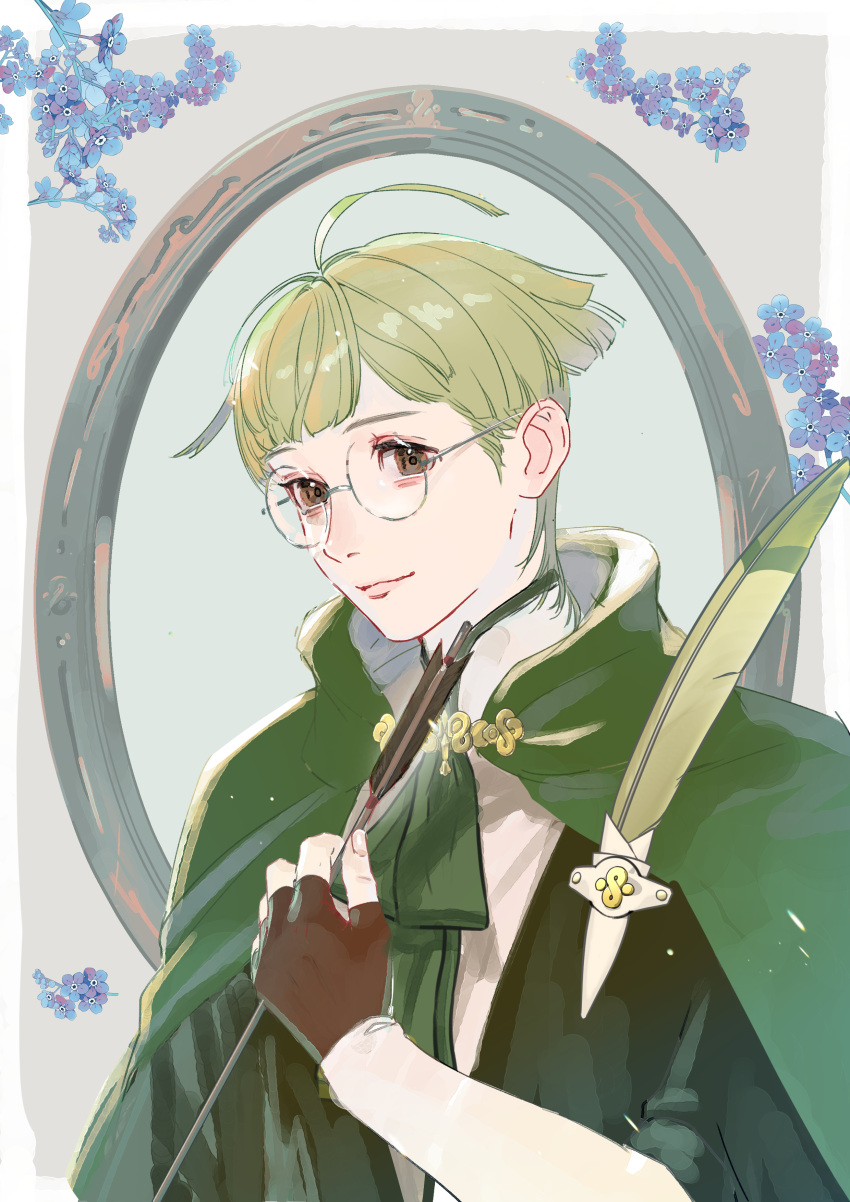 Safebooru - 1boy absurdres arrow (projectile) brown eyes feathers ...