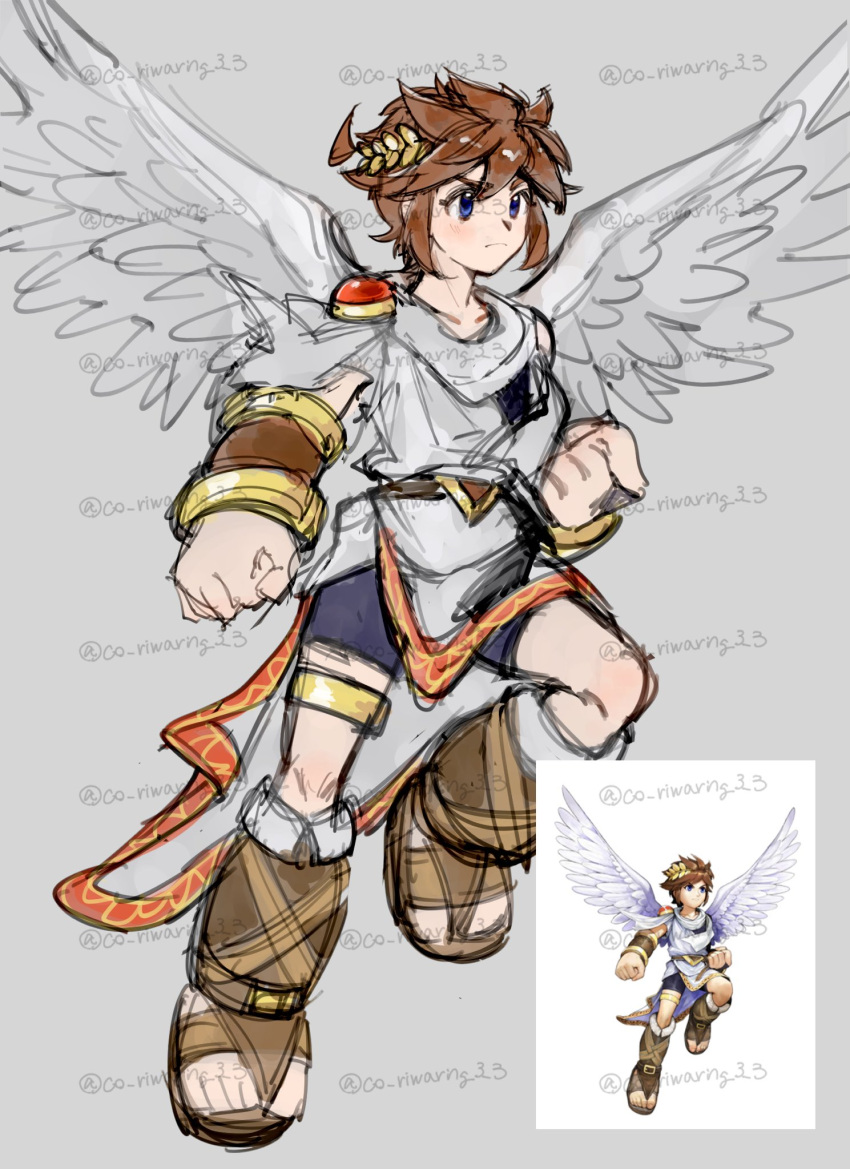 Safebooru - 1boy 3boys ahoge angel angel wings bike shorts bike shorts ...