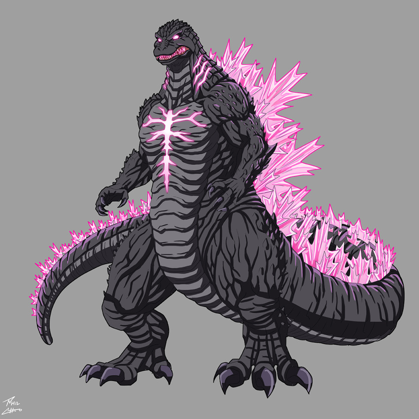 Safebooru - bioluminescence claws elbow spikes fangs full body giant ...