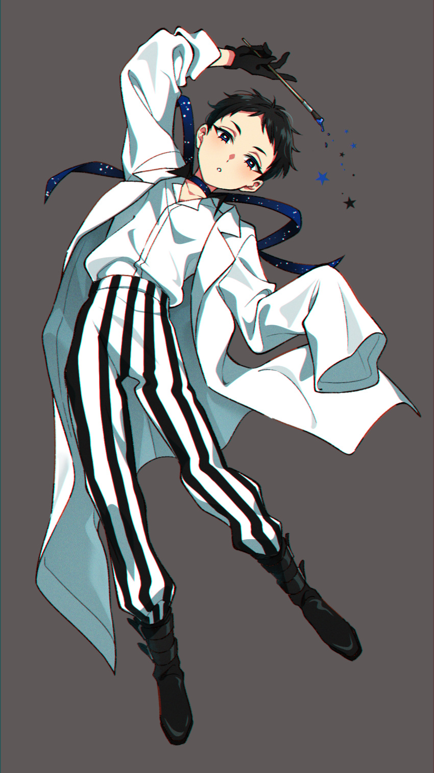 Safebooru - 1boy arm up bishounen series black footwear black gloves ...