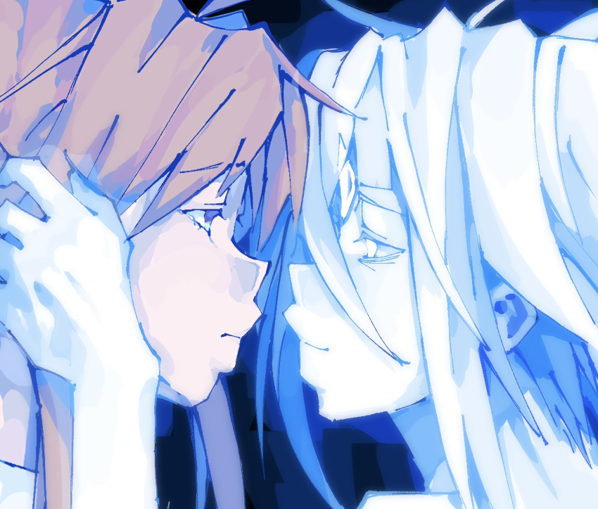 Safebooru - 1girl 1other alternate eye color blonde hair blue eyes colored skin crona (soul ...