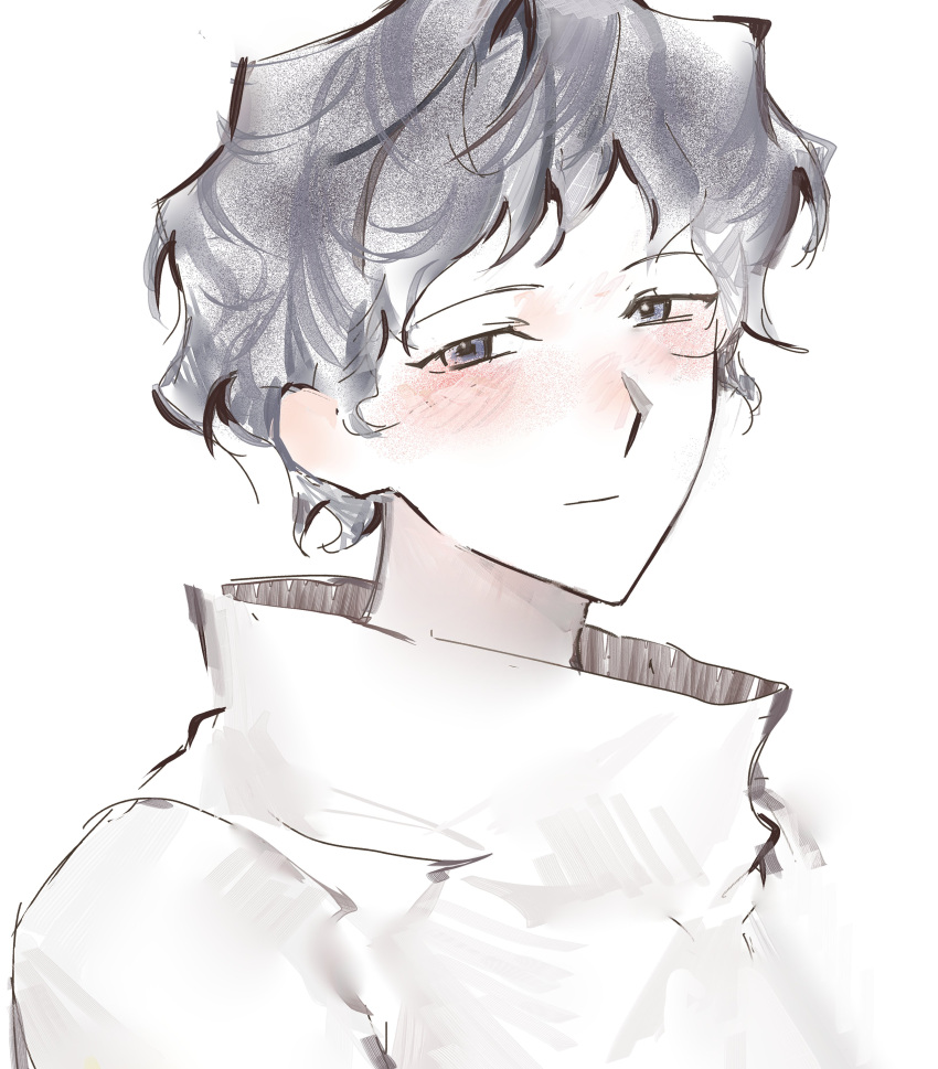 Safebooru - 1boy absurdres black eyes black hair blush closed mouth commentary request high ...