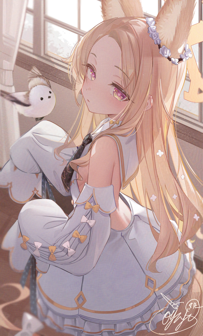 Safebooru - 1girl absurdres animal ear fluff animal ears backless dress backless outfit bare ...