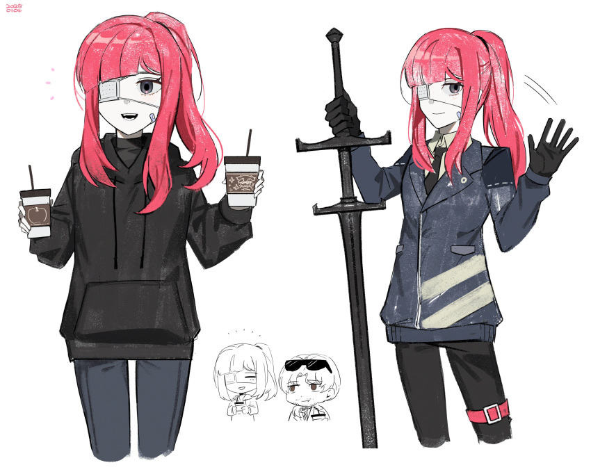 Safebooru - 1girl absurdres asdf1211950 black gloves black hoodie blue ...