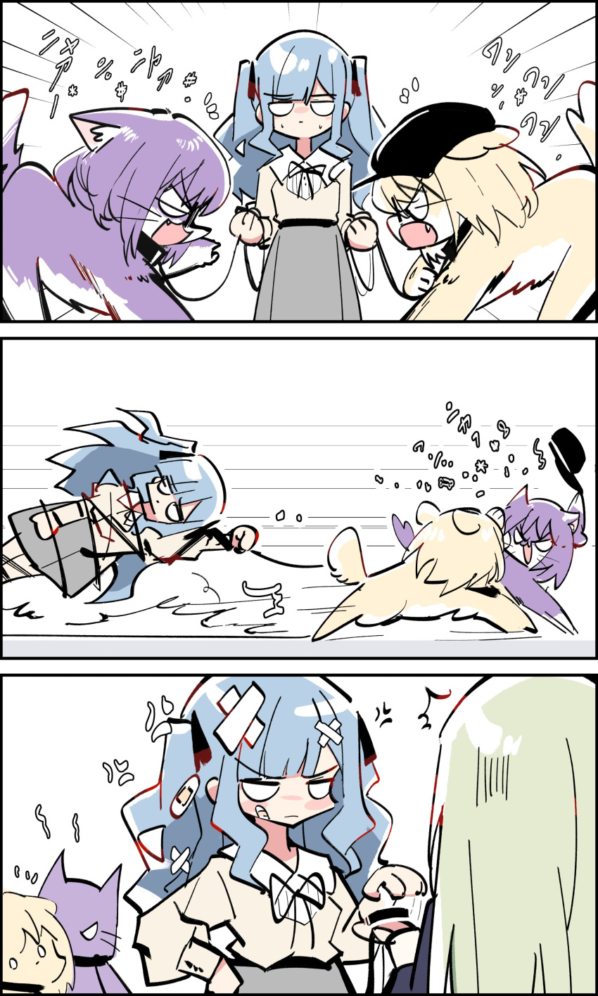 Safebooru - 2girls absurdres anger vein animalization bandaid bandaid on face bang dream! bang ...