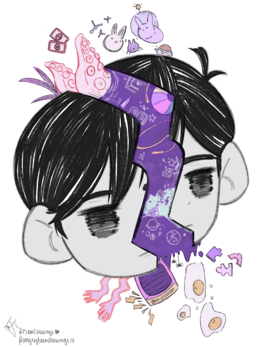 Safebooru - 1boy abbi (omori) angrybean antenna hair ball beachball ...