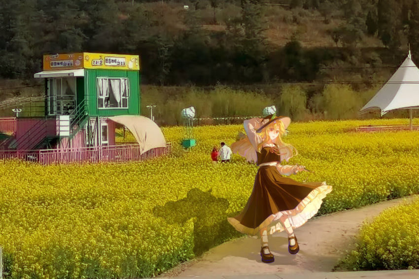 Safebooru - blonde hair brown footwear brown hat brown skirt brown vest ...