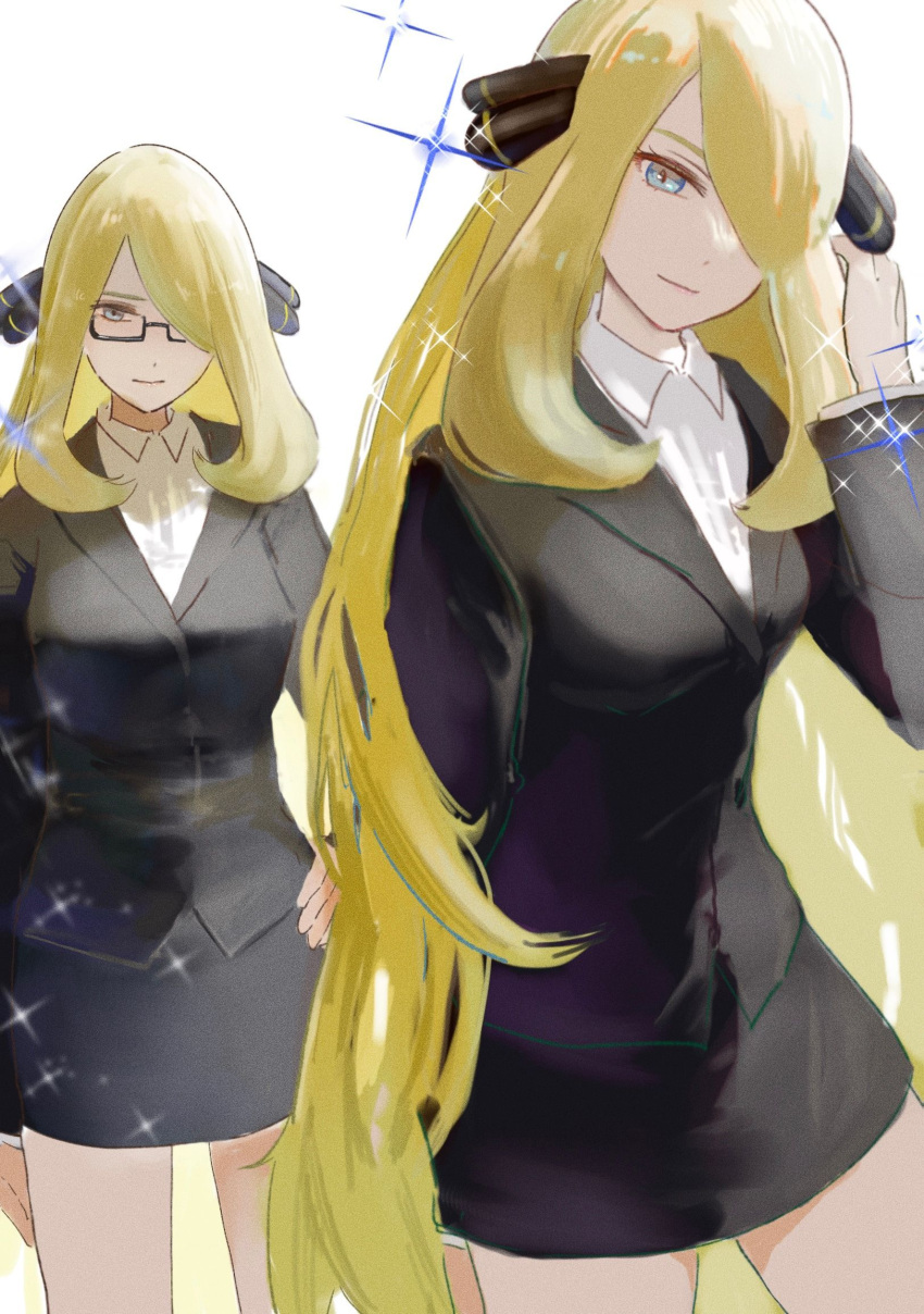 Safebooru - 1girl black suit blonde hair breasts business suit closed mouth collared shirt ...