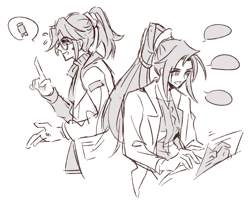 Safebooru - 2girls batphone1939 blank speech bubble chinese commentary ...