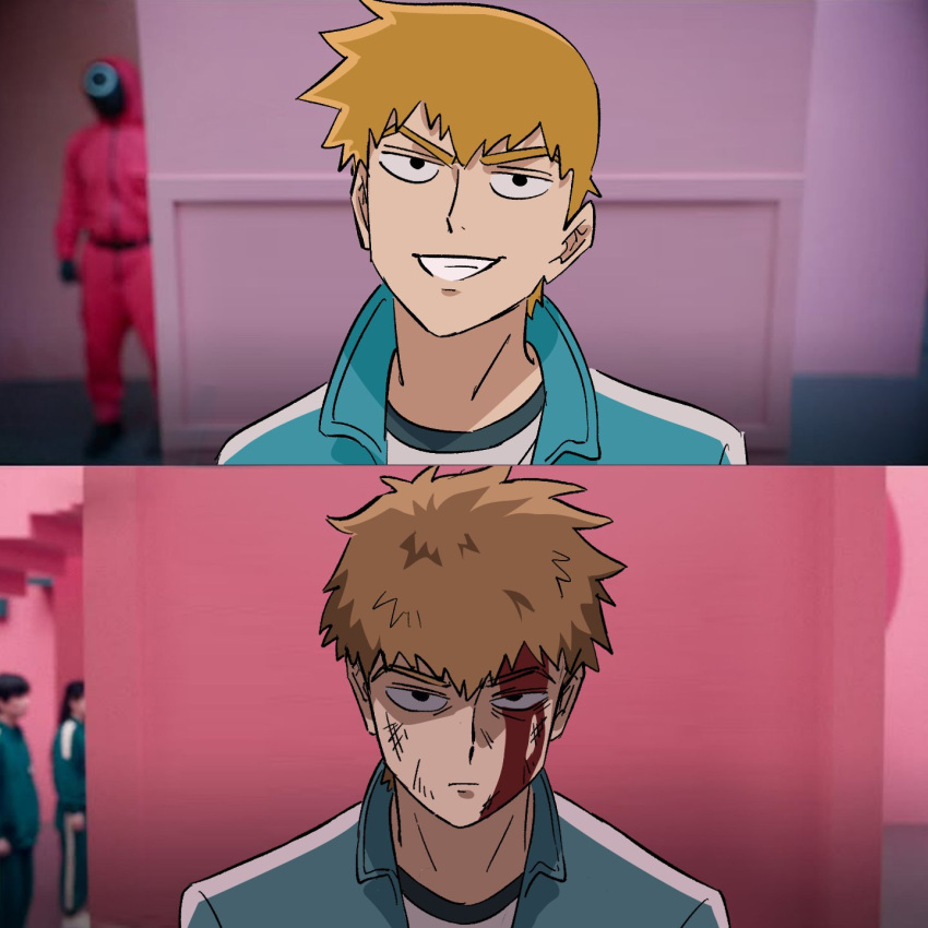 Safebooru 1boy Angry Before And After Blood Blood On Face Green Safebooru 1boy Angry Before And After Blood Blood On Face Green