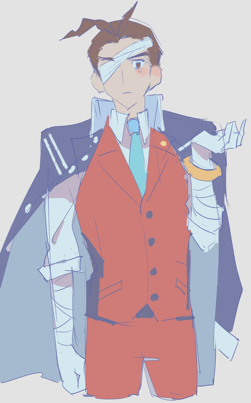 Safebooru - 1boy ace attorney antenna hair apollo justice apollo justice: ace attorney bandage ...