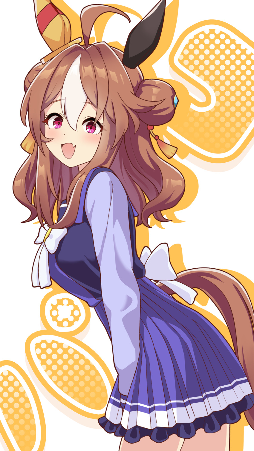 Safebooru - 1girl absurdres ahoge animal ears blush breasts brown hair ...