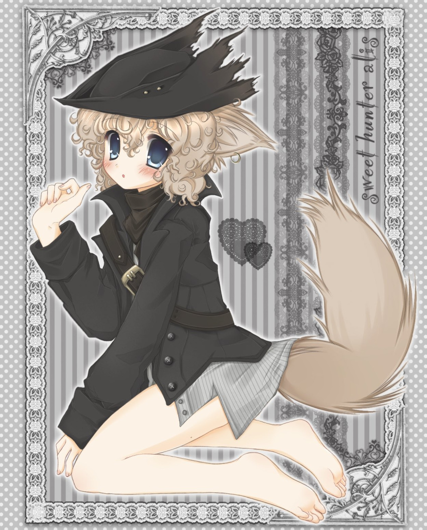 Safebooru - 1other 2000s (style) alice (frilldevil) androgynous animal ears black coat black hat ...