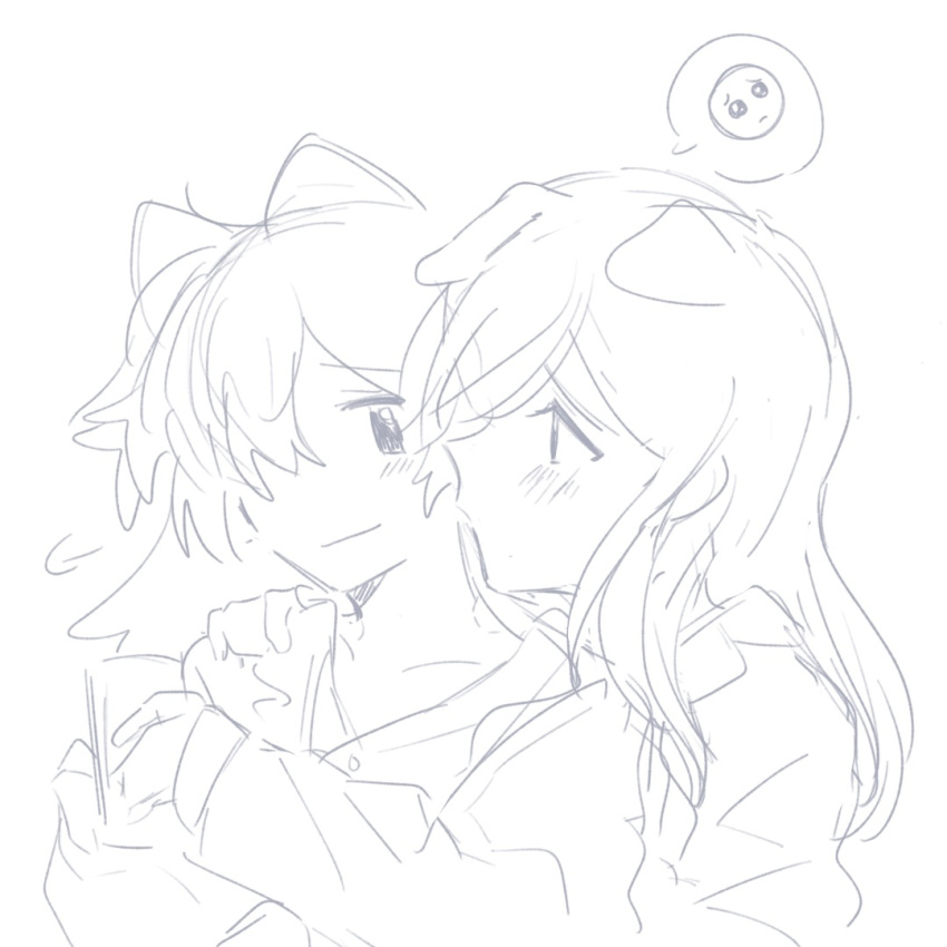 Safebooru - 2girls animal ears blush cat ears chinese commentary collarbone commentary request ...