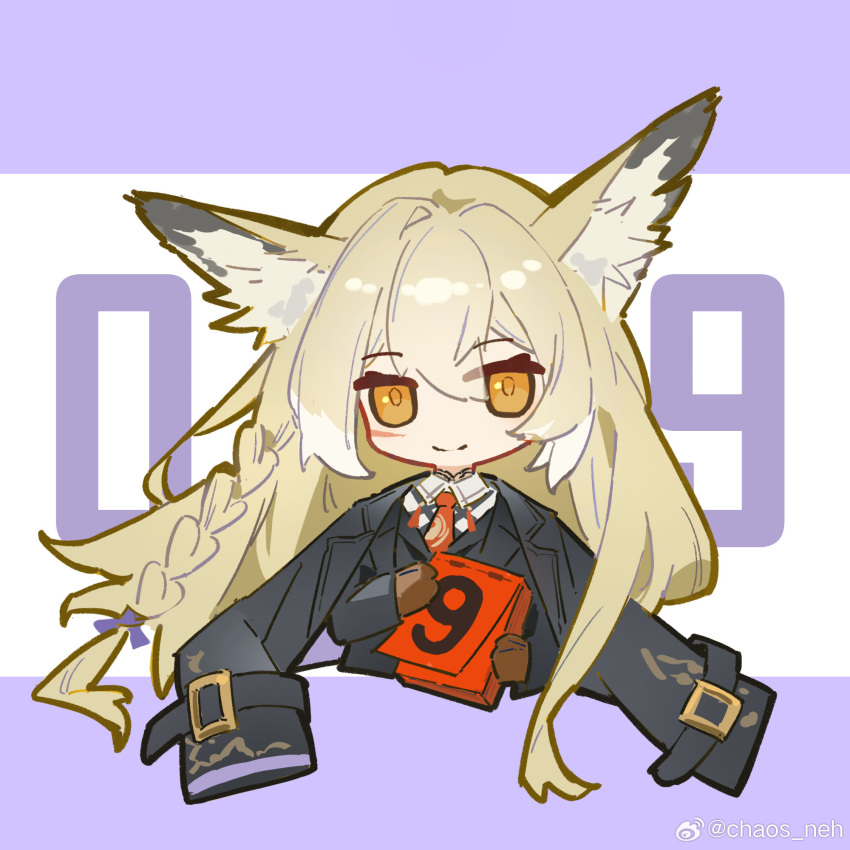 Safebooru - 1girl animal ears arknights black jacket blonde hair brown gloves chaosneh chinese ...