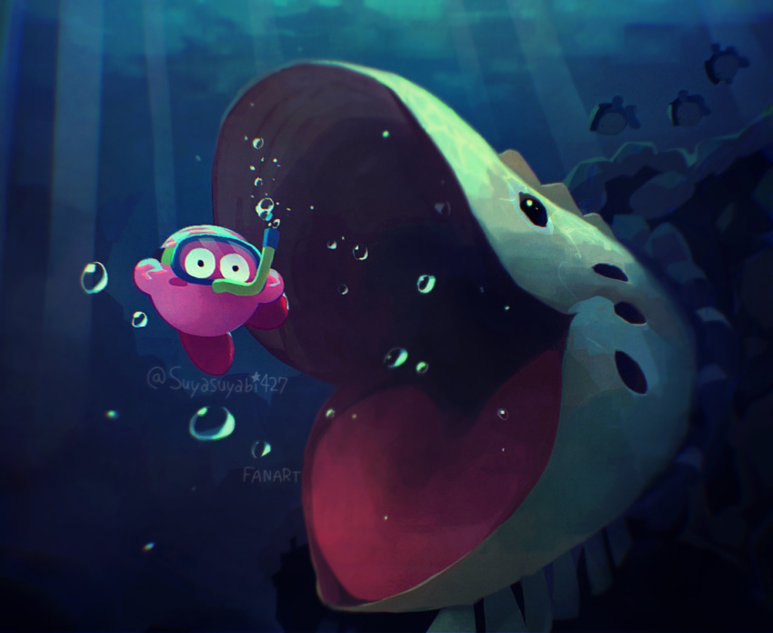 Safebooru - blush stickers bubble colored skin diving mask fish goggles ...