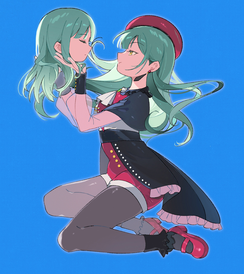 Safebooru - 2girls ascot bang dream! bang dream! it's mygo!!!!! beret black capelet black ...