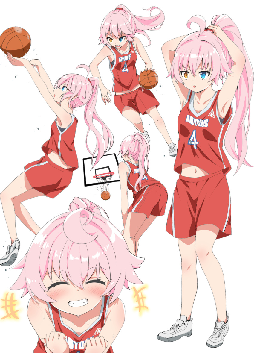 Safebooru - armpits ball basketball (object) blue archive blue eyes halo highres hoshino (blue ...