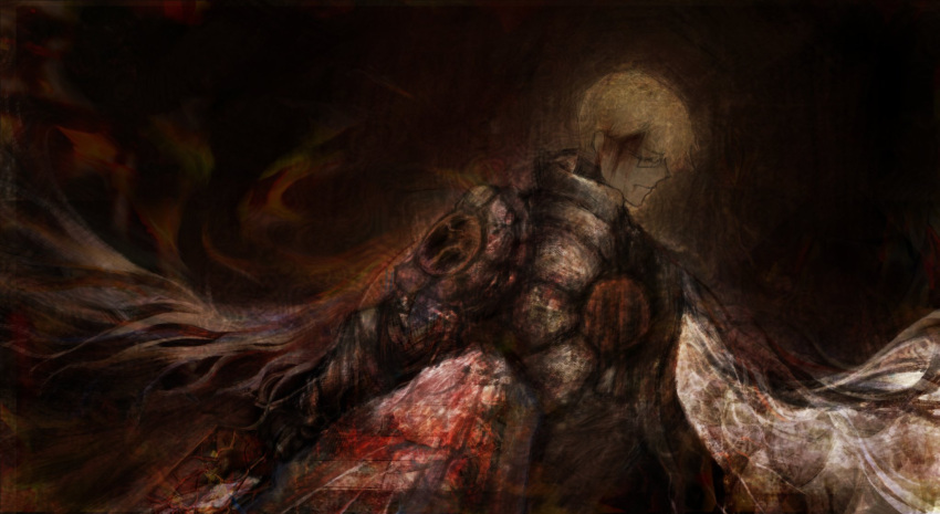 Safebooru - 1boy armor blonde hair blood blood on armor blood on ...
