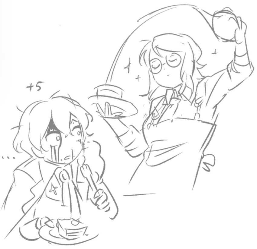 Safebooru - 1boy 1girl apron arm up blood blood on face coat coat on ...