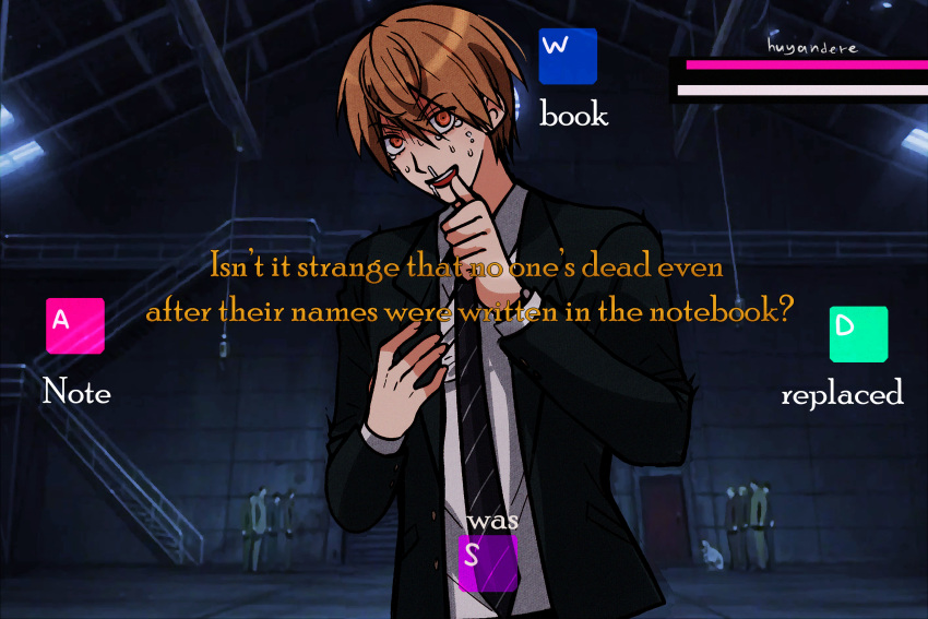 Safebooru - 1boy brown hair danganronpa (series) death note drooling ...