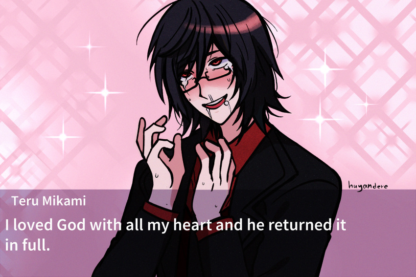 Safebooru - 1boy black hair blush danganronpa (series) death note ...