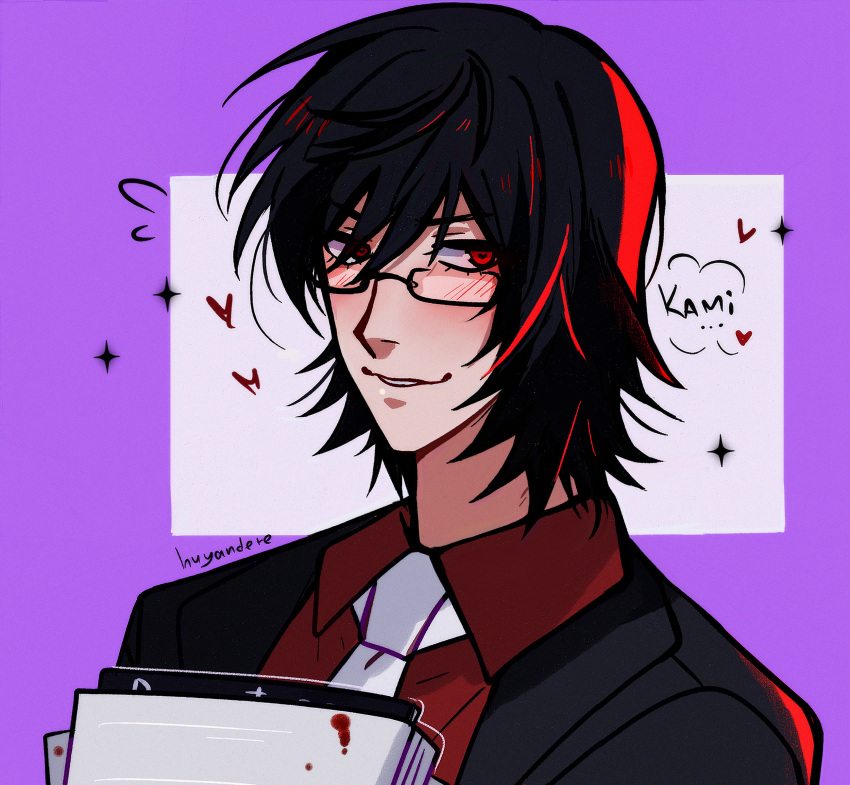 Safebooru - 1boy absurdres black hair blood blush death note death note ...