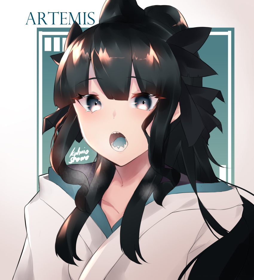 Safebooru - 1girl absurdres artemis of the blue atelier live black hair blue tongue character ...