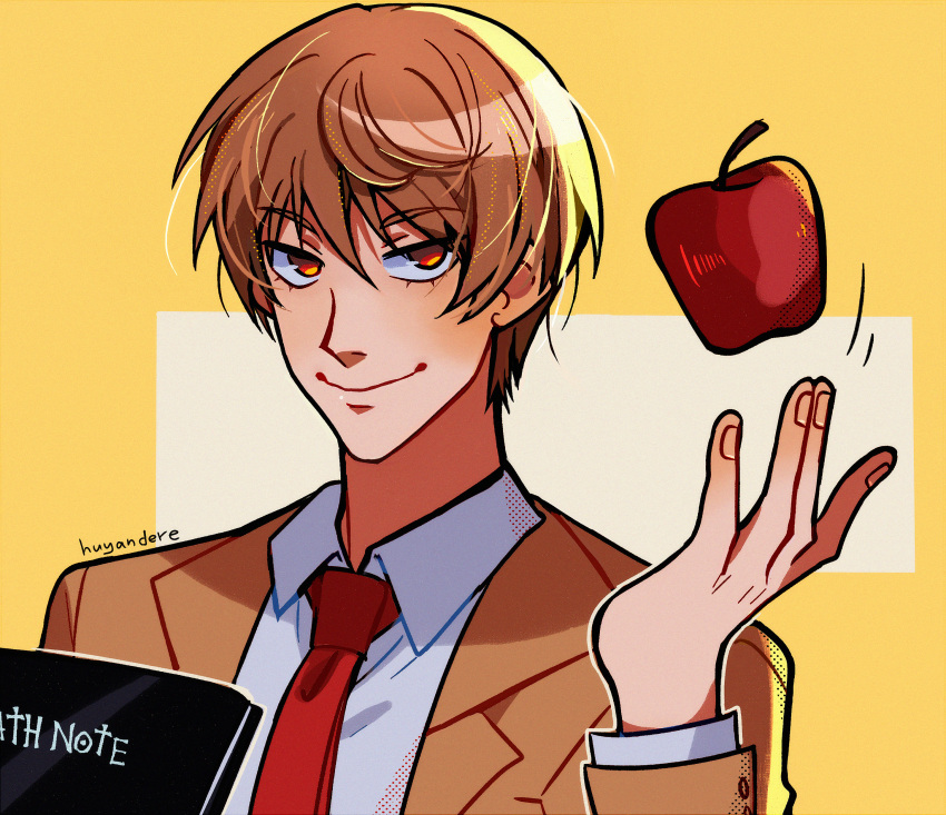 Safebooru - 1boy absurdres apple brown hair death note death note ...