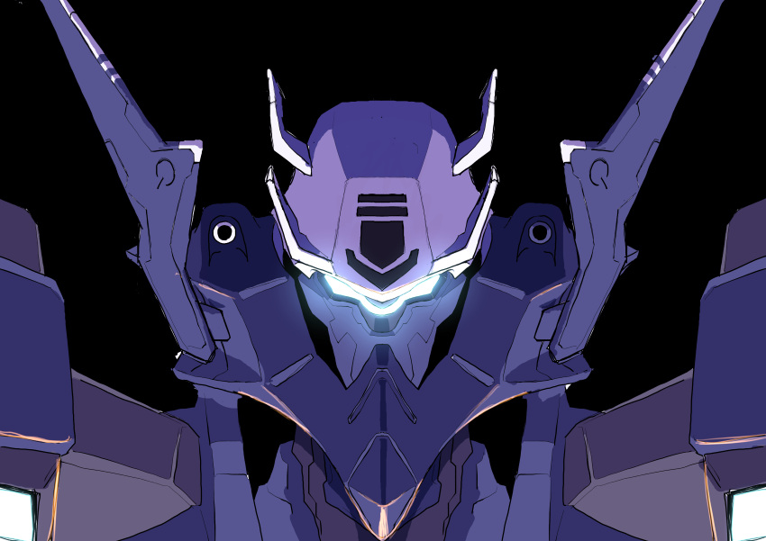 Safebooru - absurdres assault visor black background glowing highres ...