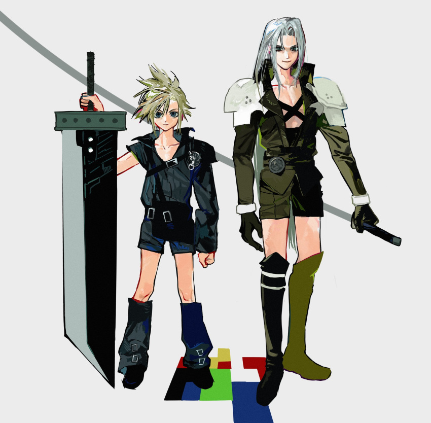 Safebooru - 2boys adapted costume aged down armor asymmetrical sleeves ...