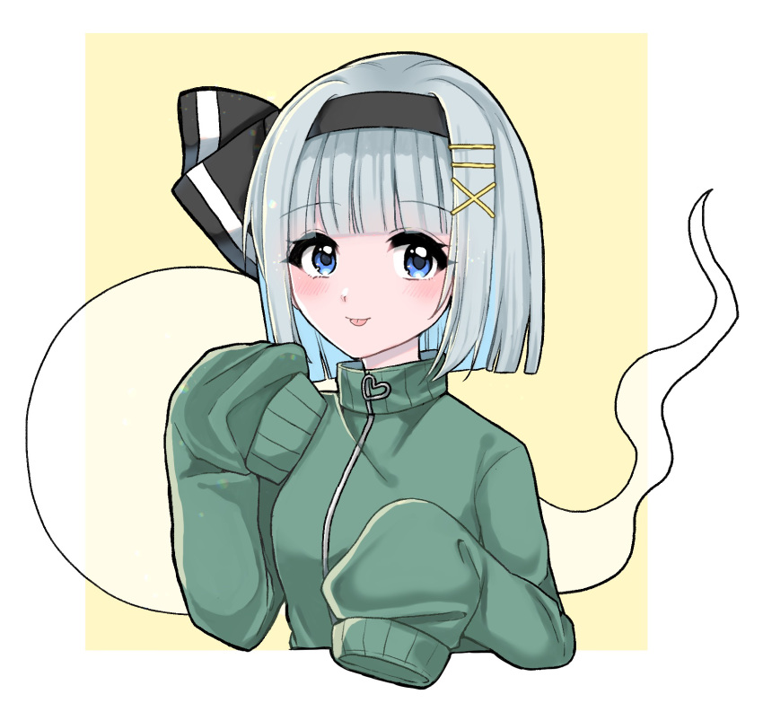 Safebooru - 1girl black hairband black ribbon blue eyes blunt bangs ...