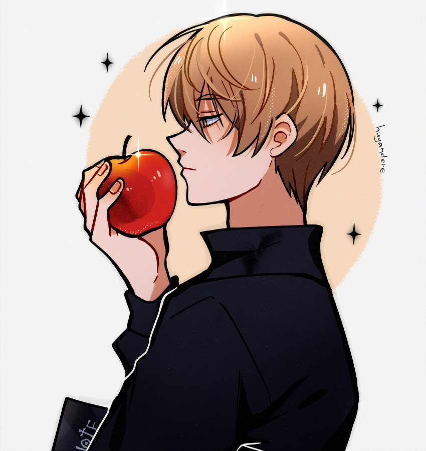 Safebooru - 1boy absurdres apple brown hair death note death note ...