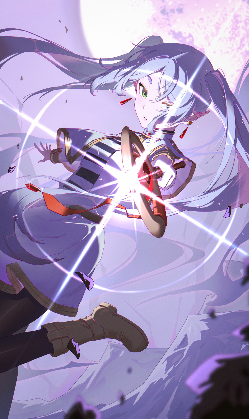 Safebooru - 1girl absurdres black pantyhose boots brown footwear ...