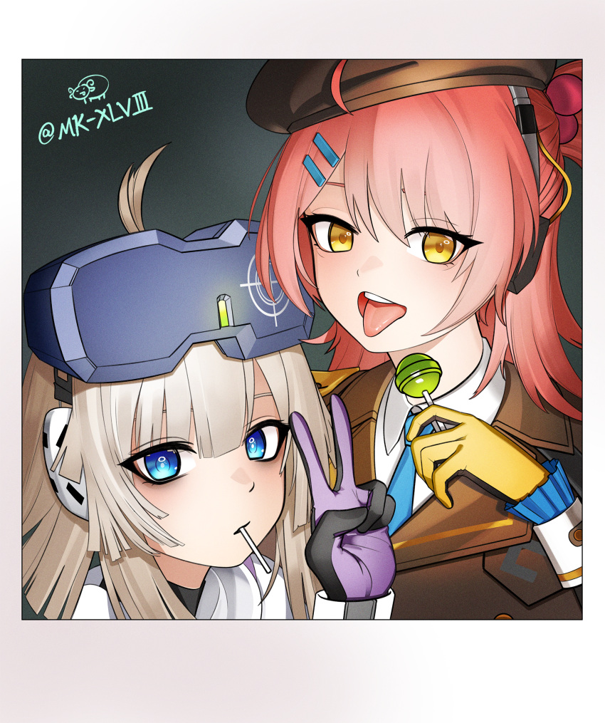 Safebooru - 2girls aa-12 (girls' frontline) absurdres ahoge artist name beret black gloves ...