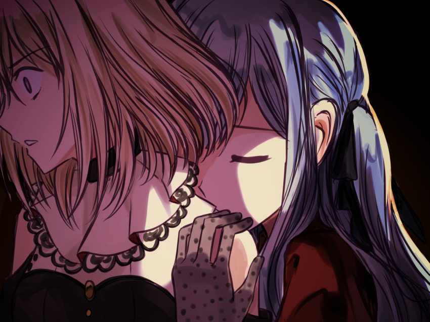 Safebooru - 2girls bang dream! bang dream! it's mygo!!!!! black background black gloves black ...