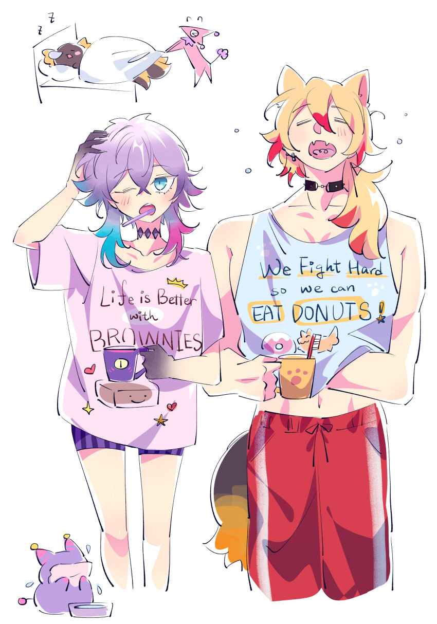 Safebooru - 2boys absurdres animal ears axel syrios axelotl (axel ...