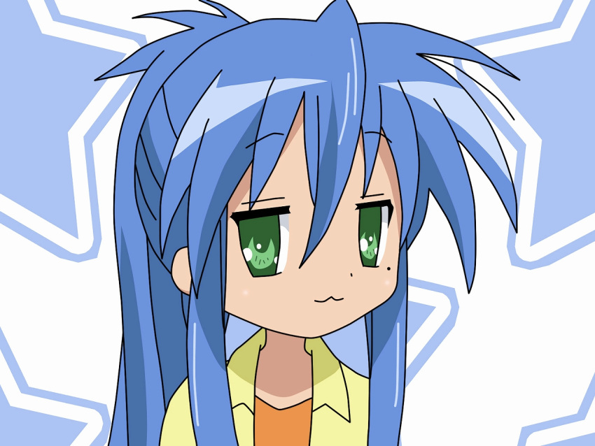 Safebooru - blue hair green eyes izumi konata long hair lucky star ...