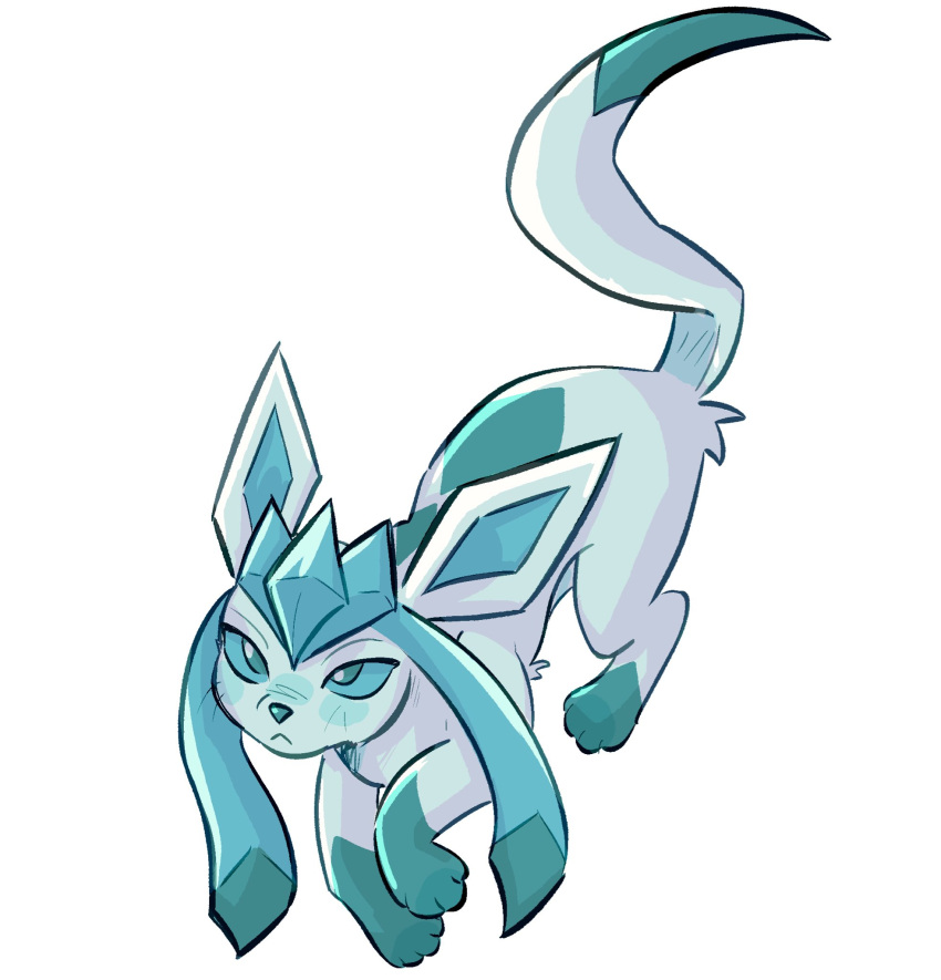 Safebooru - blue eyes blue fur glaceon highres izzypaw looking at ...