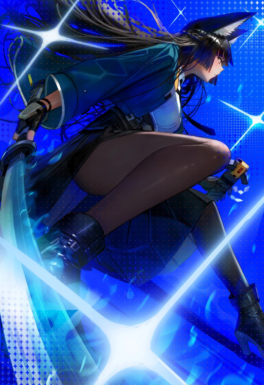 Safebooru - 1girl animal ears fox ears hoshimi miyabi katana long hair sword tailless (zenless ...