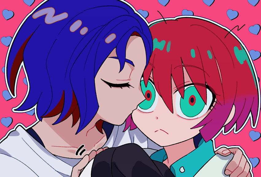 Safebooru 1boy 1girl Amate Yuzuriha Aqua Eyes Blue Hair Blush Closed 1837